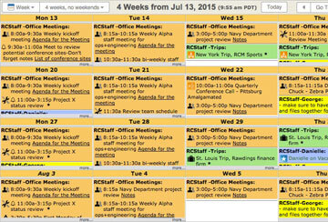 Screenshots & Live Sample Calendars | Keep&Share