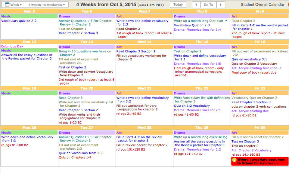 Screenshots & Live Sample Calendars | Keep&Share